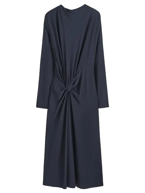 Cos Draped Twist-detail Midi Dress - Navy