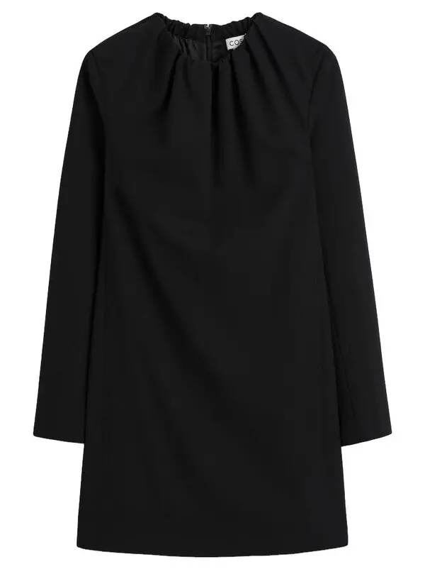 Cos Pleated Tailored Mini Dress - Black
