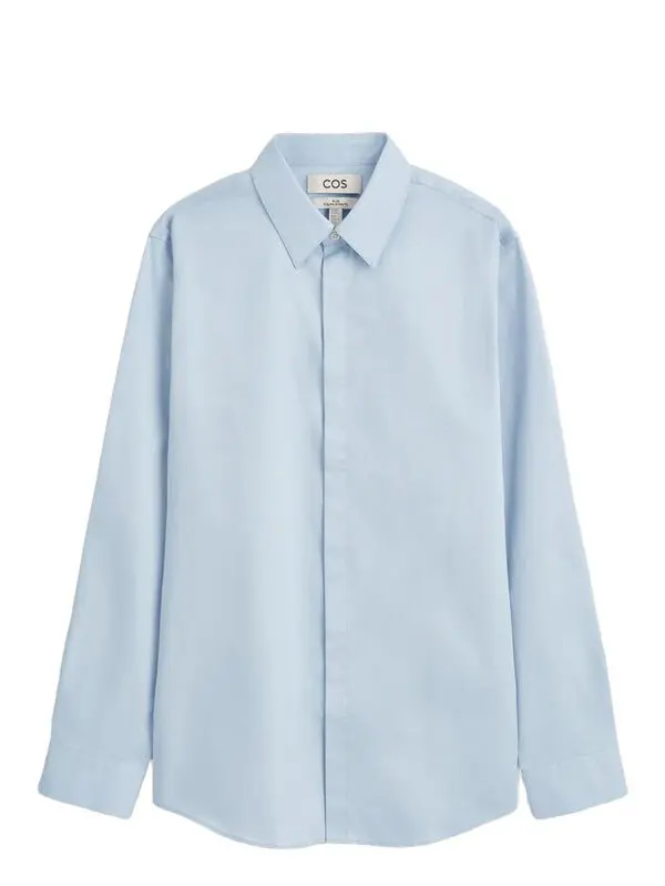 Cos Slim Cotton Shirt - Blue