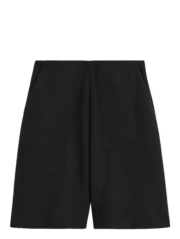 Cos Crepe Wide-leg Shorts - Black