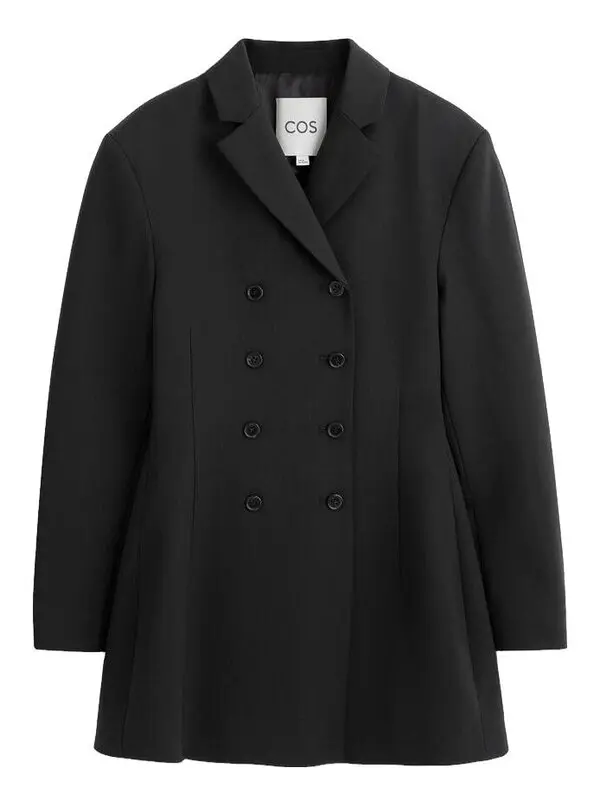 Cos Double-breasted Peplum Blazer - Black