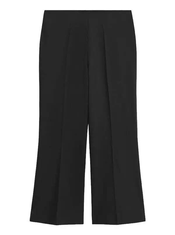 Cos Cropped Flared Trousers - Black