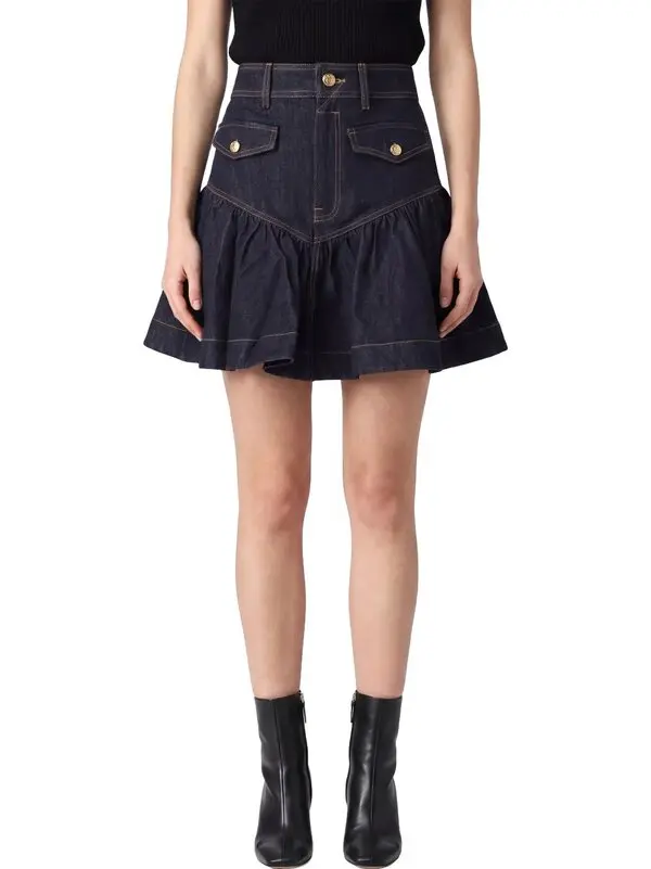 Zimmermann Valiant A-line Denim Miniskirt - Blue