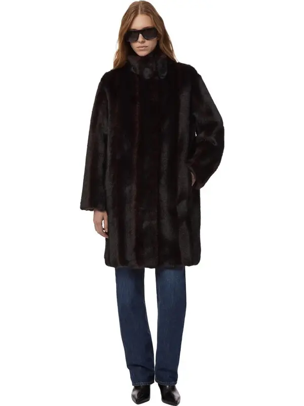 Apparis Blair Shaved Mink Coat - Noir Multi