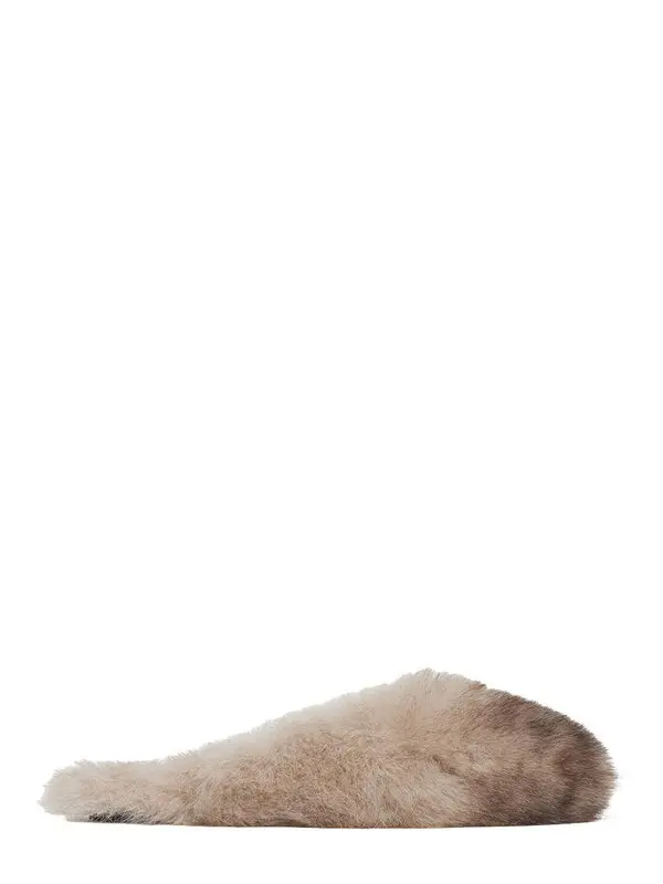 Apparis Demi Mink Mule Slipper - Grey Mink