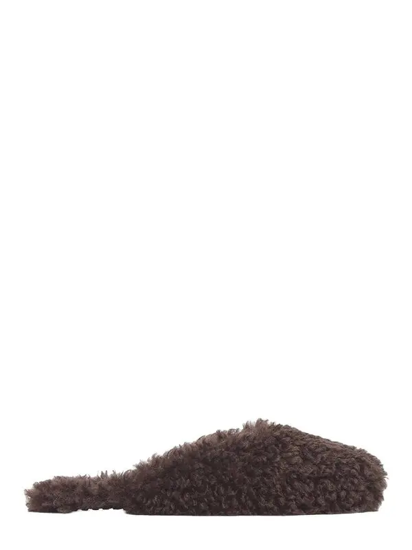 Apparis Demi Bouclette Mule Slipper - Brown