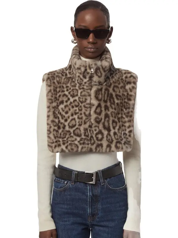 Apparis Jamie Leopard Print Fur Dickey - Light Leopard