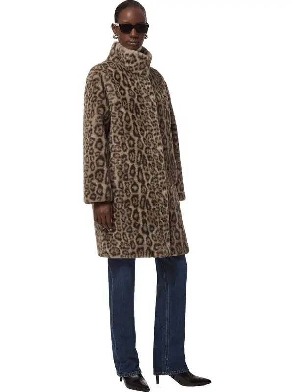 Apparis Blair Leopard Print Faux Fur Coat - Light Leopard