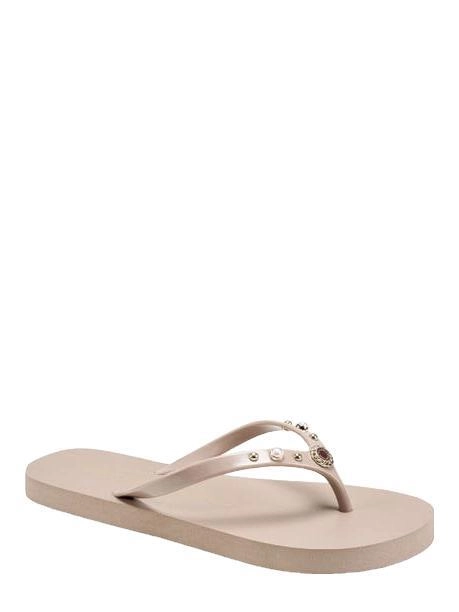 Karl Lagerfeld Paris Embellished Flip Flop - Clay