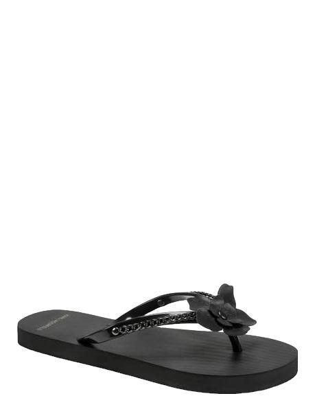 Karl Lagerfeld Paris Zemira Flower Flip Flop - Black