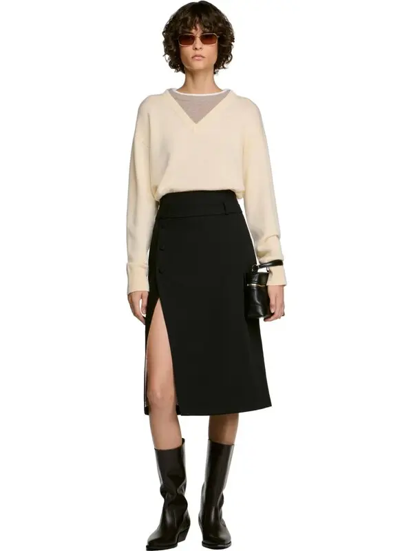 Sandro 2-in-1 Wool And Cashmere Sweater - Ecru