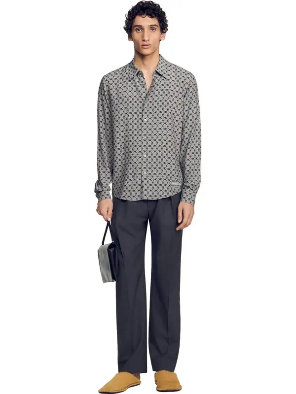 Sandro Chain Print Shirt - Grey