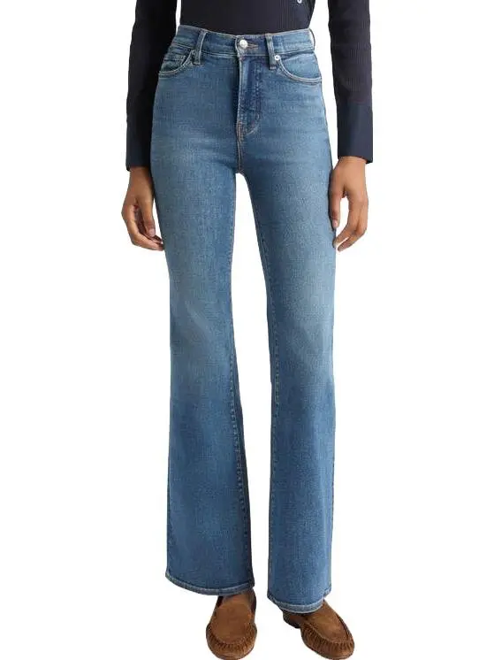 Veronica Beard Crosbie High Waist Slim Wide Leg Jeans - Memory Lane