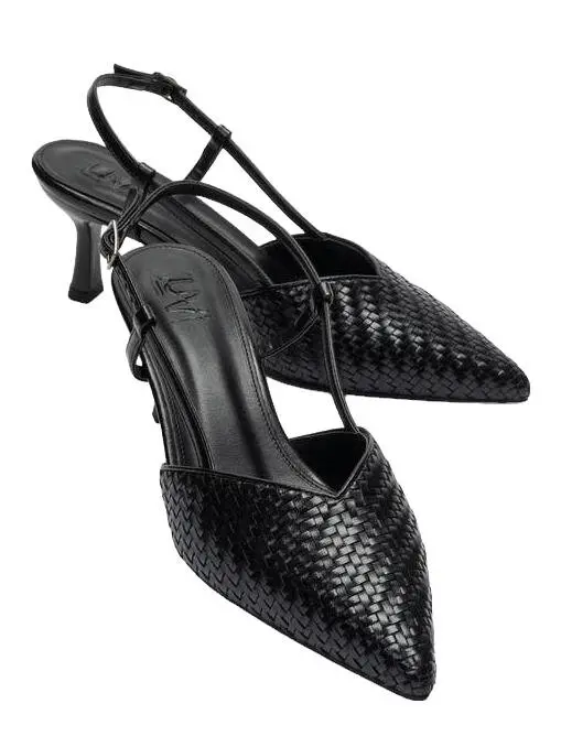 PROLOGUE SHOES Mavero Slingback Stiletto Pump - Black