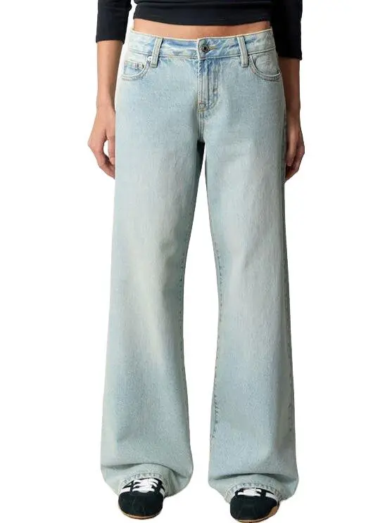 PACSUN Casey Low Rise Baggy Jeans - Light Indigo