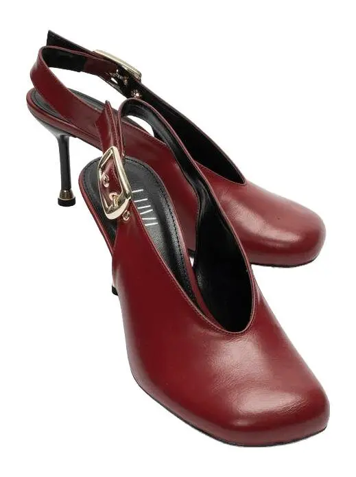 PROLOGUE SHOES Flaris Slingback Stiletto Pumps - Red