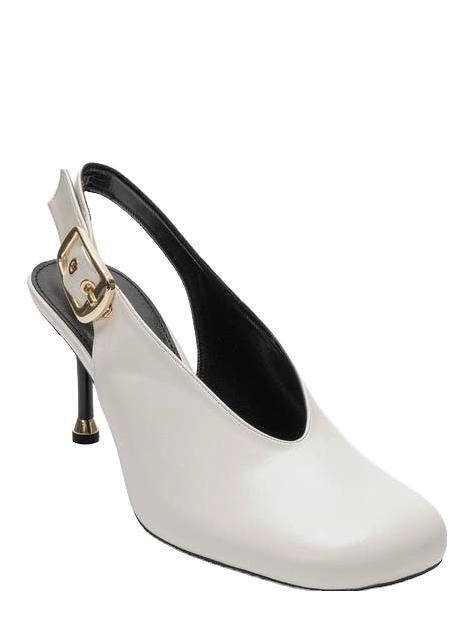 PROLOGUE SHOES Flaris Slingback Stiletto Pumps - White