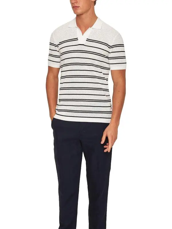 Orlebar Brown Roddy Stripe Polo Shirt - White/night Iris