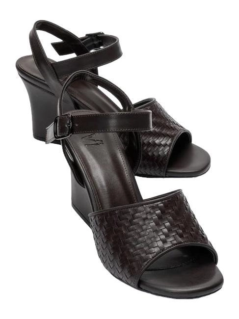 PROLOGUE SHOES Sylvar Slingback Wedge Sandal - Brown