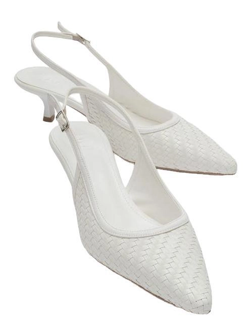 PROLOGUE SHOES Fendrix Kitten Heel Slingback Pump - White