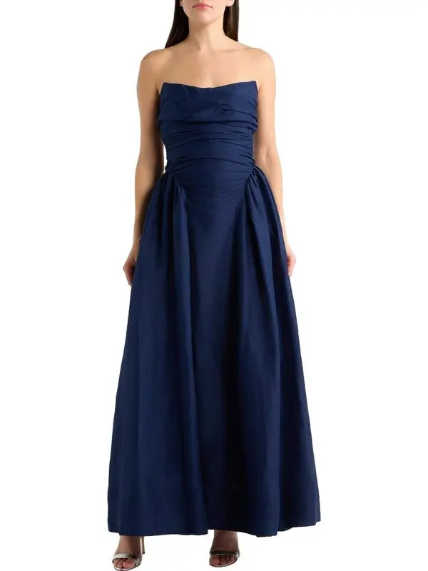 Shona Joy Celeste Strapless Gown - Midnight