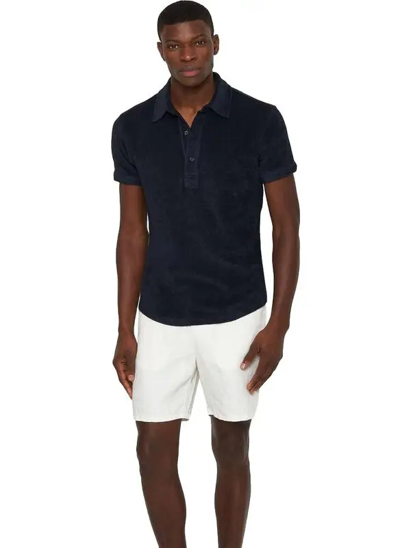 Orlebar Brown Sebastian Towelling Tailored-fit Polo Shirt - Night Iris