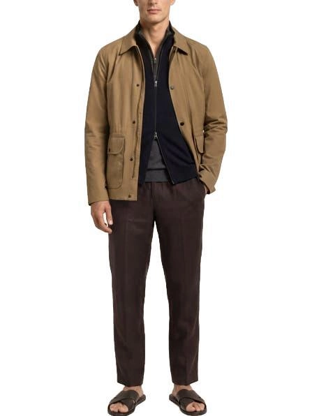 Orlebar Brown Dwight Tailored Field Jacket In Water-repellent Organic Cotton - Dijon