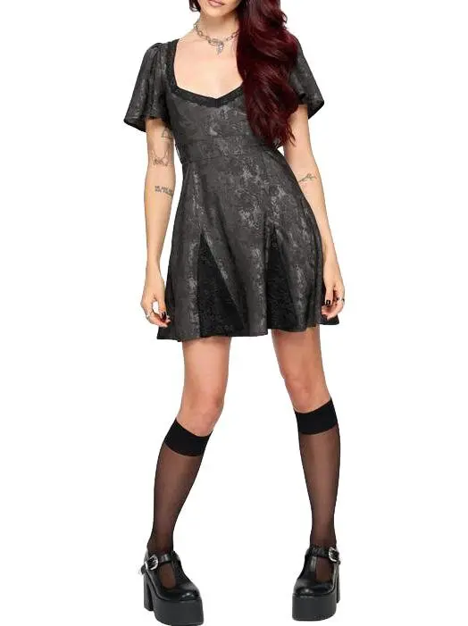DISTURBIA Lili Godet Mini Dress - Grey