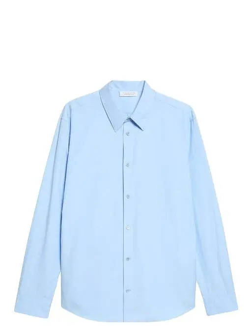 Gabriela Hearst Judie Cotton Poplin Shirt - Halogen Blue