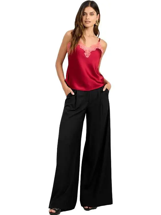 Trina Turk Amoira Lace-trimmed Satin Camisole - Barolo