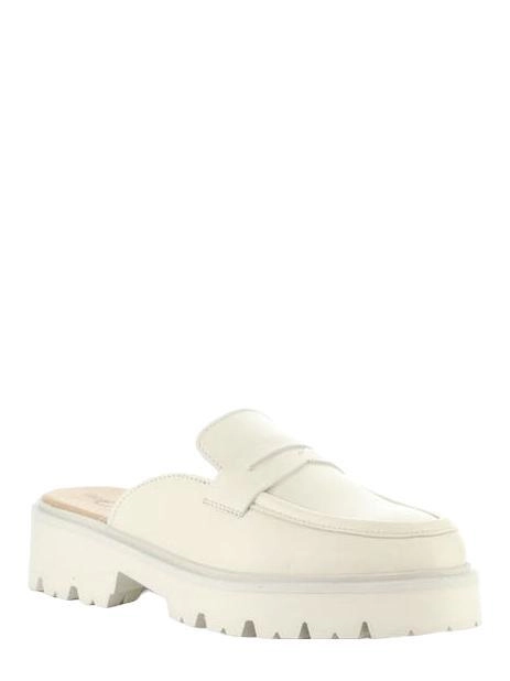 BOS. & CO. Brill Leather Loafer Mule - Cream