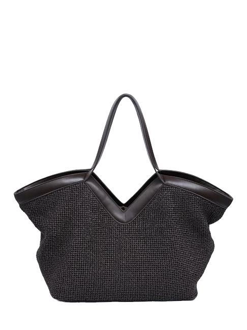 URBAN EXPRESSIONS Madelyn Woven Tote With Removable Pouch - Chocolate