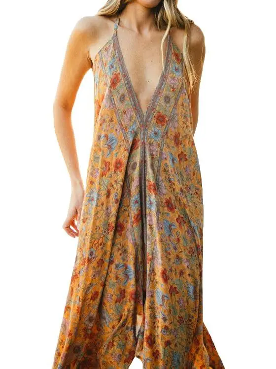 SUN CHILD Classic Silk Dress - Yellow