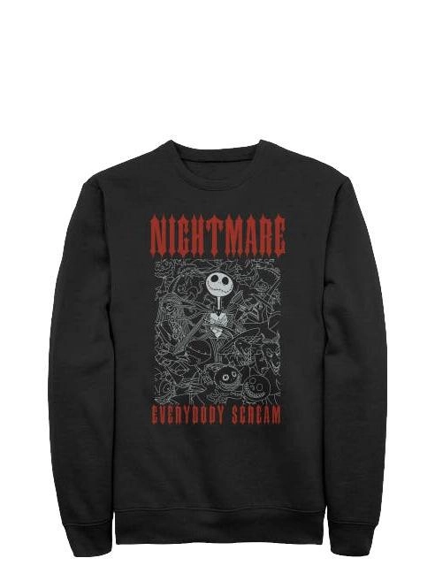 THE NIGHTMARE BEFORE CHRISTMAS Everybody Scream" Graphic Sweatshirt - Black