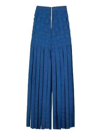 UCHÈ Medusa Fringe Maxi Skirt - Denim/blue
