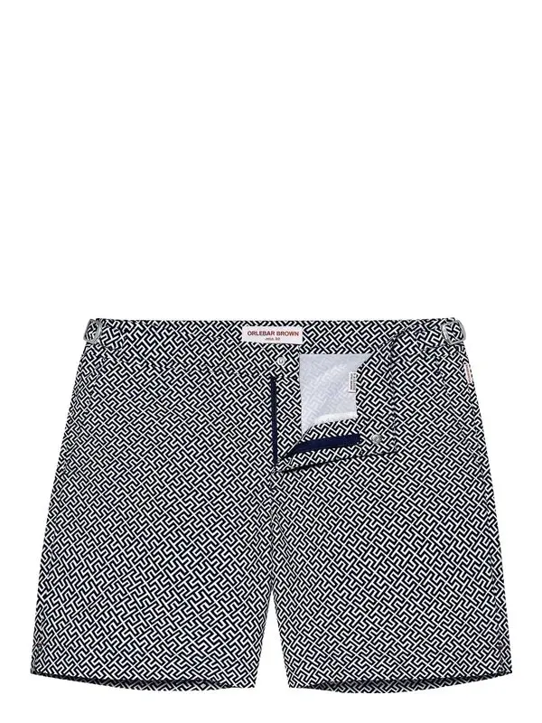 Orlebar Brown Tailored-fit Swim Shorts In Geometric Print - Navy