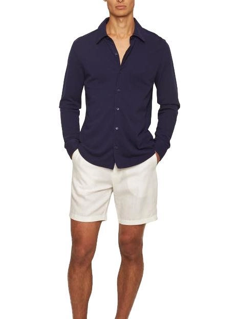 Orlebar Brown Giles Garment Dye Tailored-fit Shirt - Deep Ink Blue