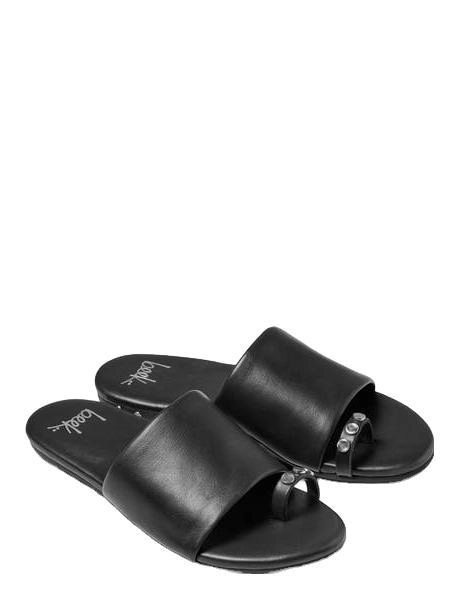 Beek Vireo Leather Slide Sandals With Stud Detailing - Black
