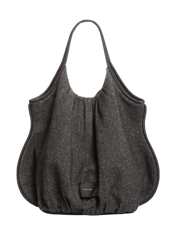 MERUERT TOLEGEN Pleated Sculpted Linen & Wool Blend Tote - Wool-100