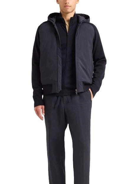 Orlebar Brown Otto Merino Wool And Down Hybrid Zip-up Jacket - Night Iris