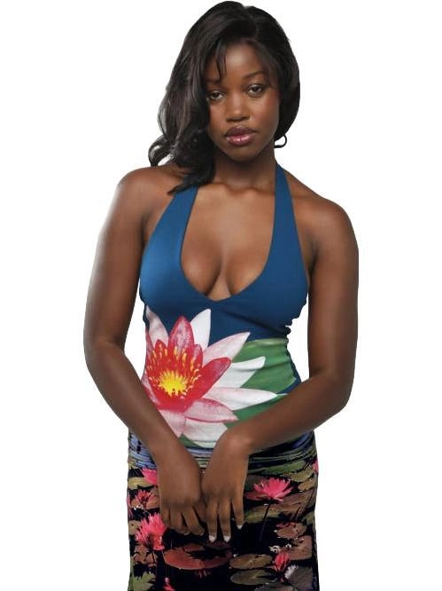 TYLER MCGILLIVARY Zoey Halter Tank - Water Lily