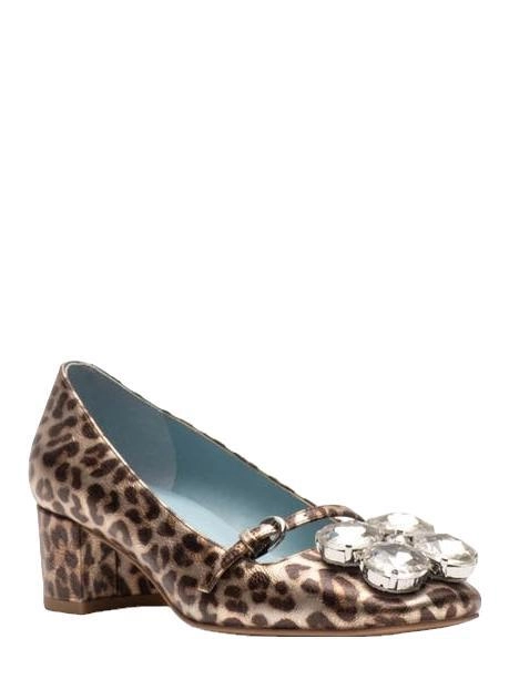 FRANCES VALENTINE Josephine Block Heel Pump With Embellished Crystals - Multi