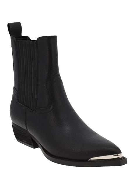 Mia Radly Faux Leather Chelsea Boots With Metallic Toe Rand - Black