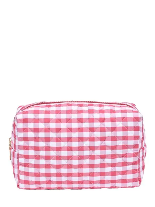 URBAN ESSENTIALS Check Mate Quilted Gingham Cosmetic Pouch - Red