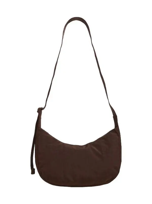 Baggu Medium Crescent Recycled Nylon Crossbody Bag - Coffee