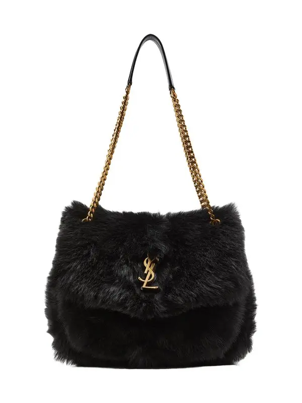 Saint Laurent Niki Shearling Shoulder Bag - Black