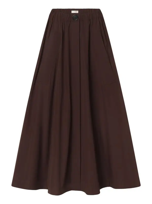 Co Cotton Sateen Parachute Skirt - Brown