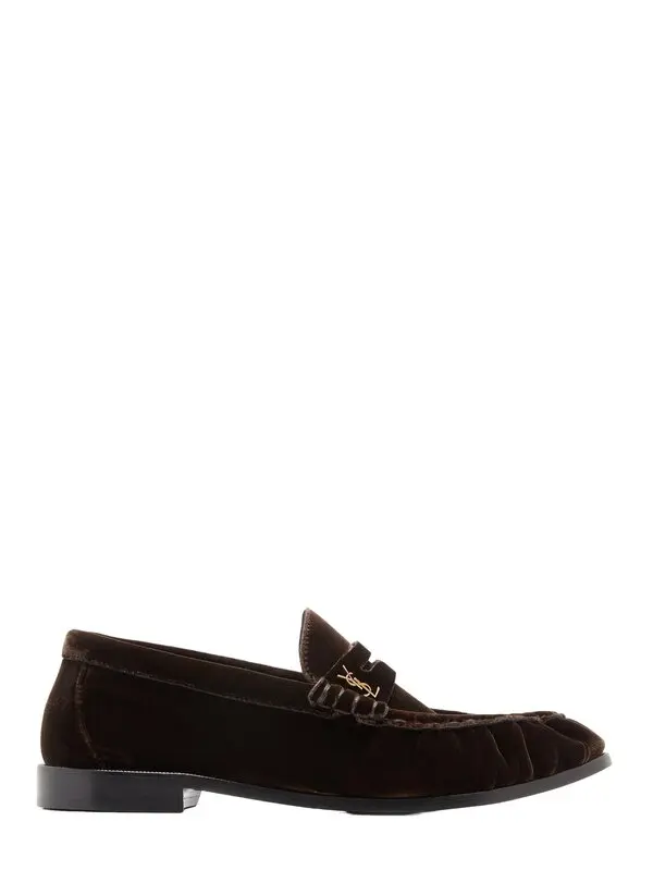 Saint Laurent Le Loafers" Velour - Brown