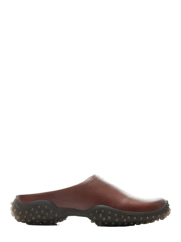 Miu Miu Leather Mules With Bubbler Sole - Brown