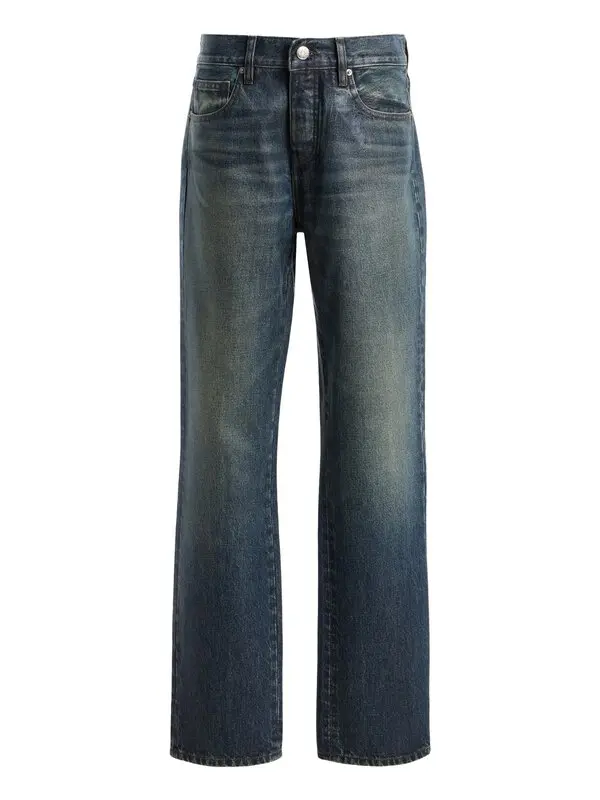 Dala Calla Coated Straight Full Jeans - Blue